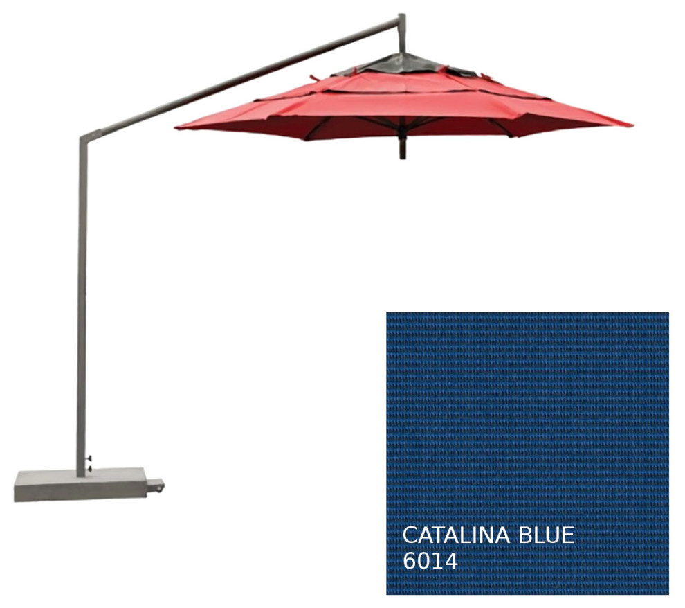 Cantilever 6 Rib 9' Hexagon Market Umbrella, Catalina Blue ...