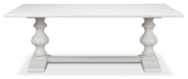 Lionisio Rectangle Trestle Dining Table Cortina White Finish - Traditional - Dining Tables - by ...
