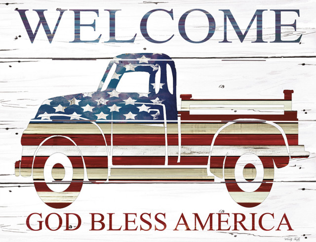 Welcome - God Bless America Pallet Art - Contemporary - Prints And ...