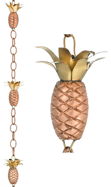 100% Pure Copper Pineapple Rain Chain, 8-1/2 Feet Long, Artistically ...
