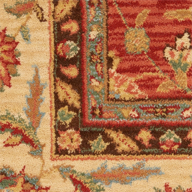 Nourison Living Treasures 90" x 114" Wool Indoor Rug in Rust Red ...