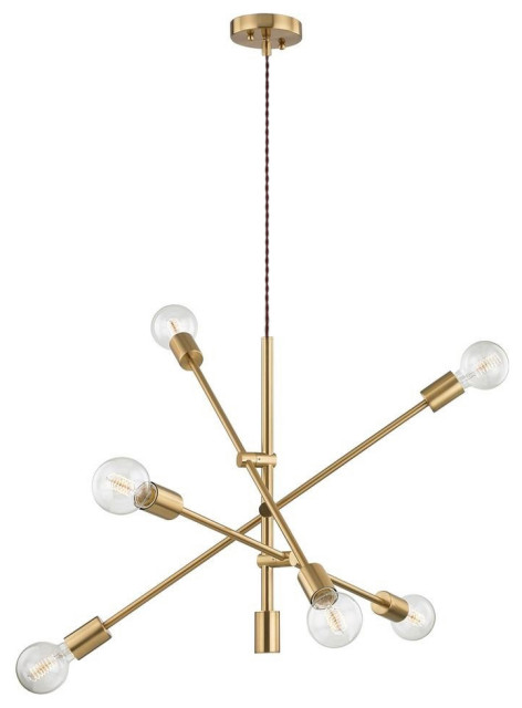 Mid-Century Modern 6-Light Sputnik Design Pendant Lighting Chandelier ...
