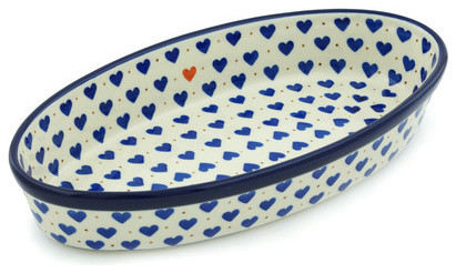Polish Pottery 12" Stoneware Platter Hand-Decorated Design ...