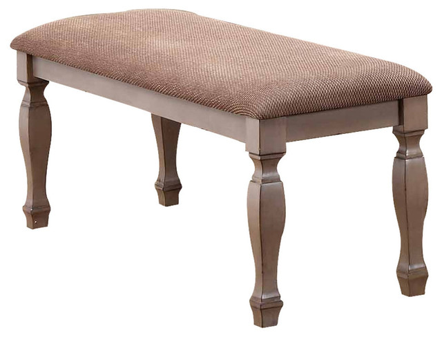 2-Tone Brown Wood Dinette Dining Room Side Bench - Traditional - Dining ...