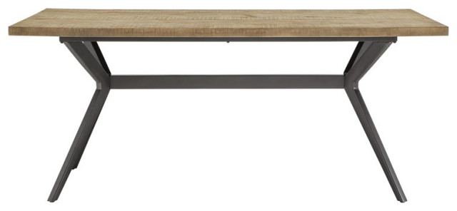 Midcentury Dining Table, Angled Legs With Trestle Support & Wooden Top ...