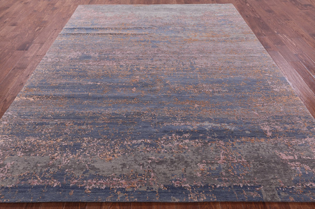 Wool & Silk Abstract Handmade Rug 7' 11