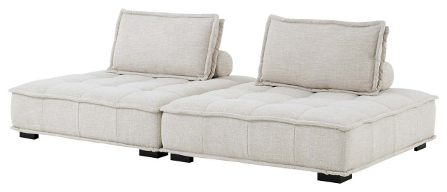 Tufted Loveseat Sofa Set, Fabric, Navy Blue, Modern, Living Lounge ...