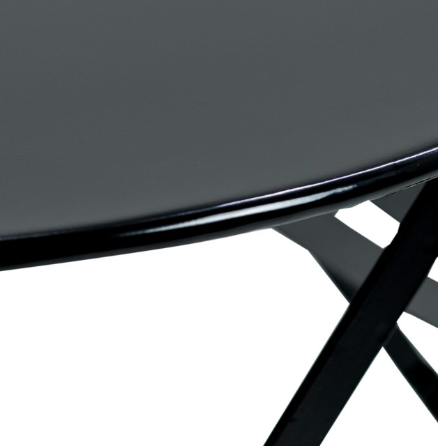 30" Round Bistro Table Set, Black - Transitional - Outdoor Pub And ...