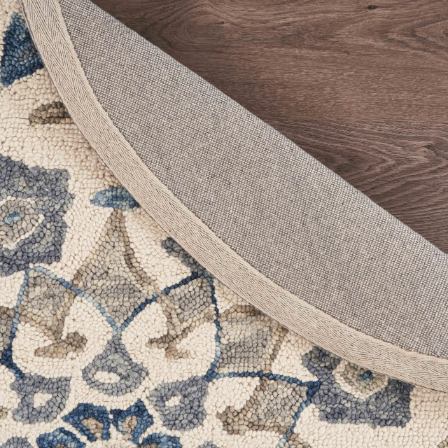 6' Round Blue Floral Oasis Area Rug - Contemporary - Area Rugs - by ...