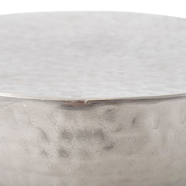The Espen Silver Hourglass Stool/Side Table - Contemporary - Side ...