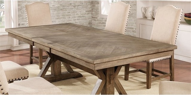 Furniture of America Kora Rustic Wood Extendable Dining Table in Rustic ...