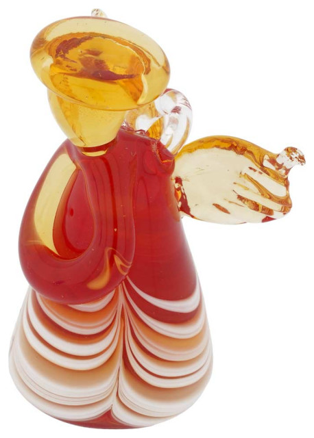 GlassOfVenice Murano Glass Small Angel Ornament - Red - Contemporary ...