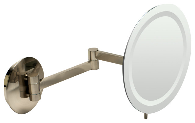 ALFI brand ABM9WLED Wall Mount Round 9" 5x Magnifying Mirror with Light ...