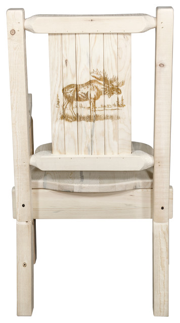 Homestead Captain's Chair With Laser Engraved Moose Design, Clear ...