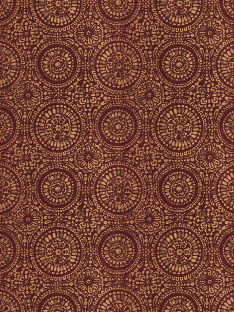 Red Gold Global Ethnic Jacquard Pattern Medallion Wovens Upholstery ...
