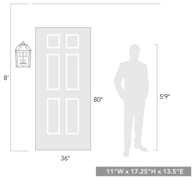 Golden Lighting 4305-OWL Brigham 3 Light 17" Tall Outdoor Wall ...