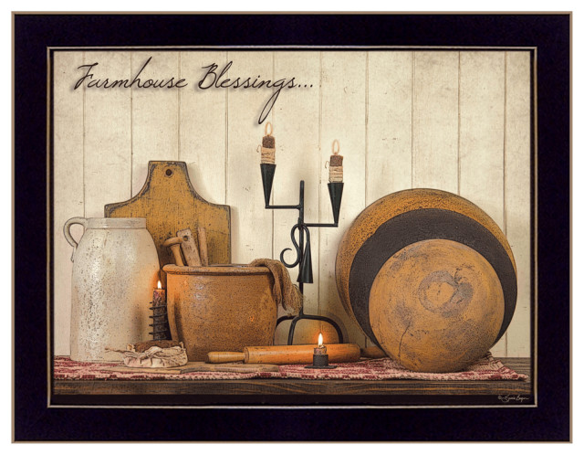Farmhouse Blessings 1 Black Framed Print Wall Art - Farmhouse - Prints ...