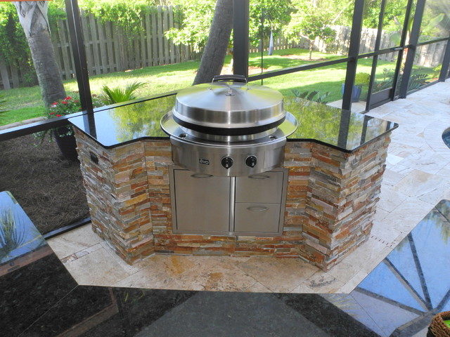 Outdoor Kitchen Featuring an Evo Cooktop - Transitional - Patio ...