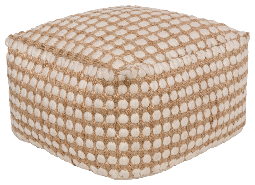 Oak Cove Cube Pouf, 20 x 20 x 12 - Beach Style - Floor Pillows And Poufs - by HedgeApple | Houzz