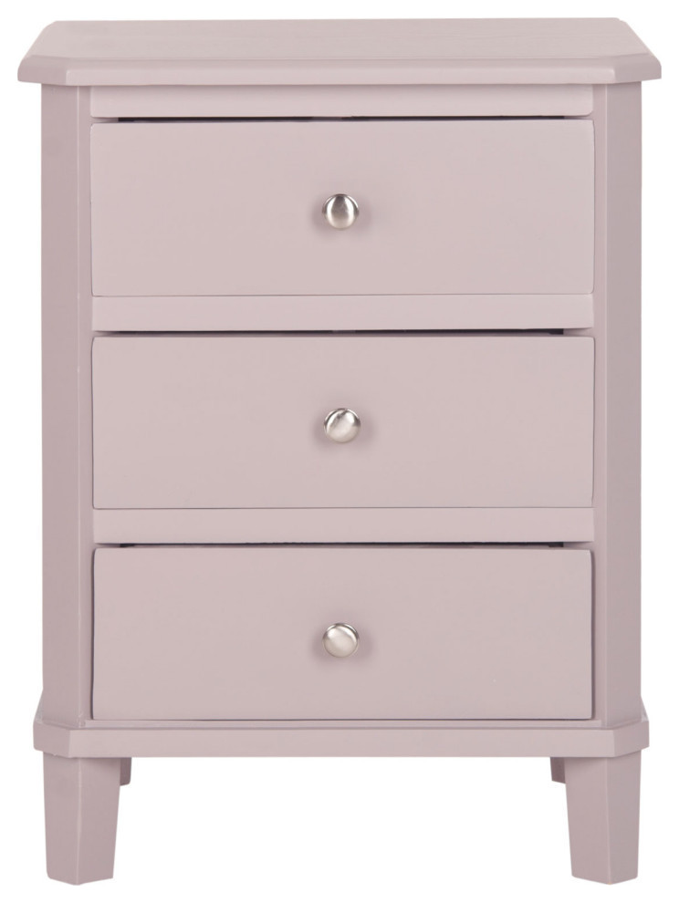 Washington End Table With Storage Drawers, Gray Mauve - Contemporary ...