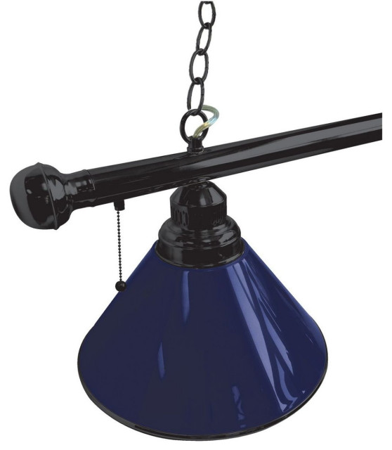 Holland 3-Shade Billiard Light - Black Fixture/Dark Blue - Contemporary ...