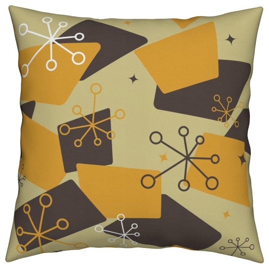Mid-Century Mid Century Retro Vintage 1950S Throw Pillow - Midcentury ...