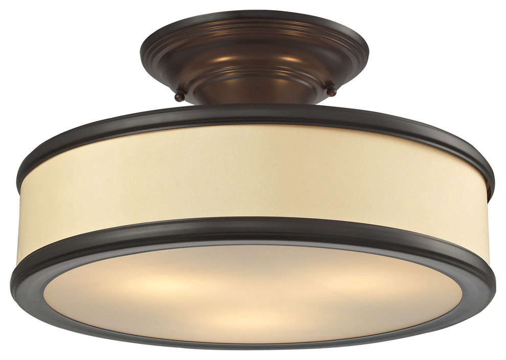ELK Lighting Clarkton 3-Light Semi Flush Mount - 31529/3 - Transitional ...