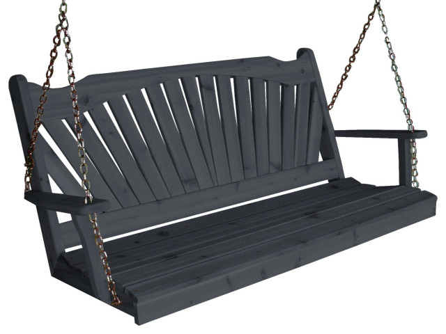 Cedar Fanback Porch Swing, 6 Foot - Transitional - Porch Swings - by ...