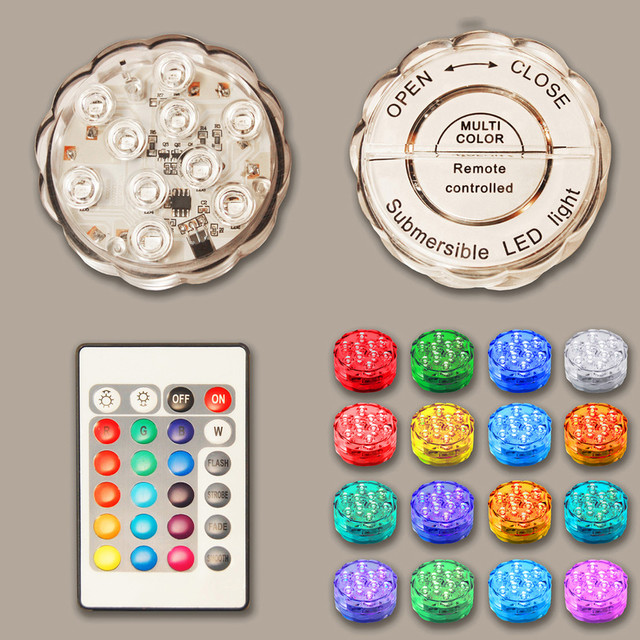 Battery Operated LED Lights With Remote Control- Multi Color, Set of 2 ...