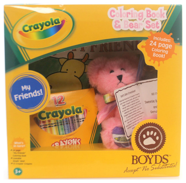 Boyds Bears Plush CRAYOLA SWEETIE B CARNATION PIN Crayon Teddy Bear ...