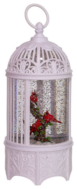 Kurt S. Adler Battery-Operated LED Swirl Cardinals Bird Cage Water ...