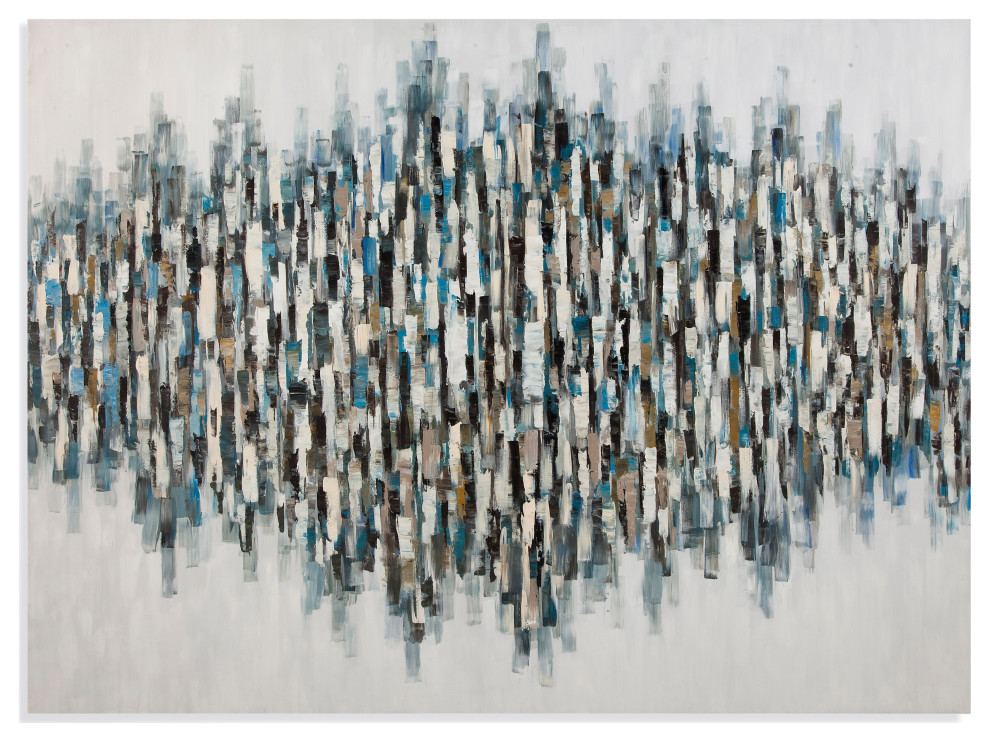 Abstract Blue Lines Canvas Art - Contemporary - Paintings - by ...