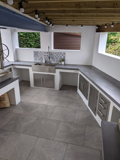 Mediterranean Inspired Outdoor Kitchen - Mediterranean - Garden - Other ...