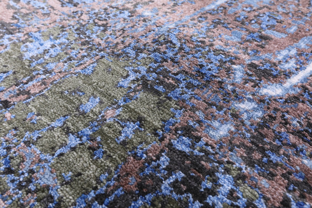 Abstract Hand Knotted Wool and Silk Rug 7' 11" X 10' 1" Q7178, 7' 11" X ...