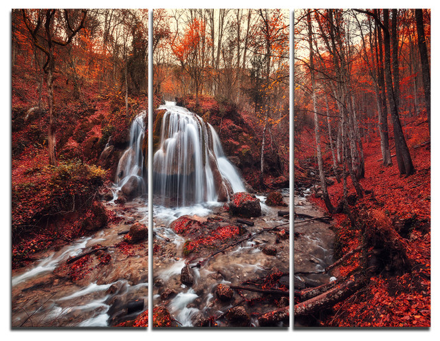 "Silver Stream Waterfall Close-up" Photo Wall Art, 3 Panels, 36"x28 ...
