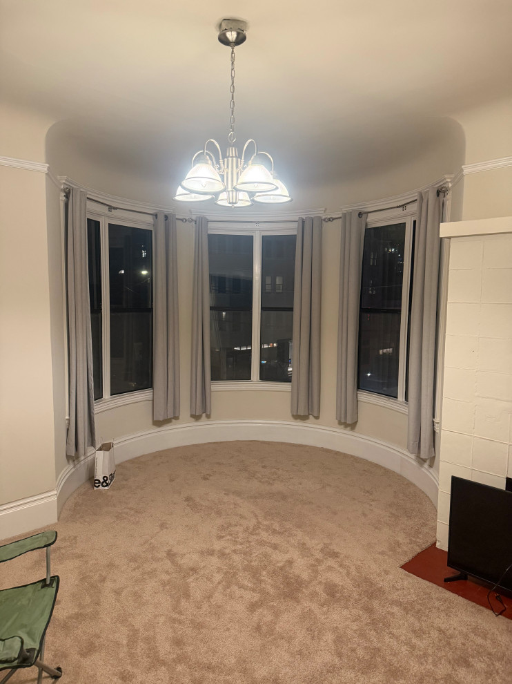 How to layout living room with large corner turret | Houzz Forum