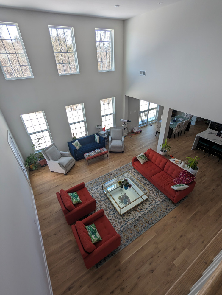 Ideas for our large bare living room walls, high ceilings | Houzz Forum
