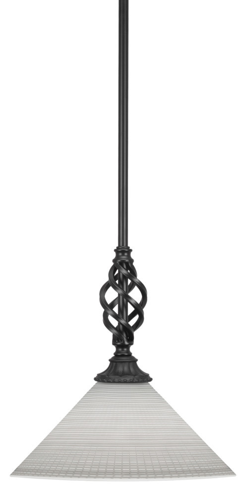 Elegante Pendant Shown In Matte Black Finish With 12" White Matrix ...