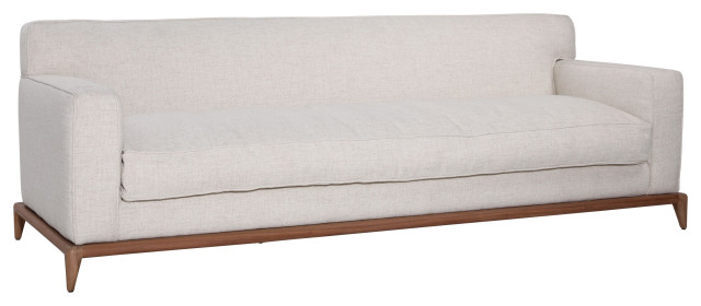 Bridges 97" Wide Upholstered Sofa, Cream - Midcentury - Sofas - by ...