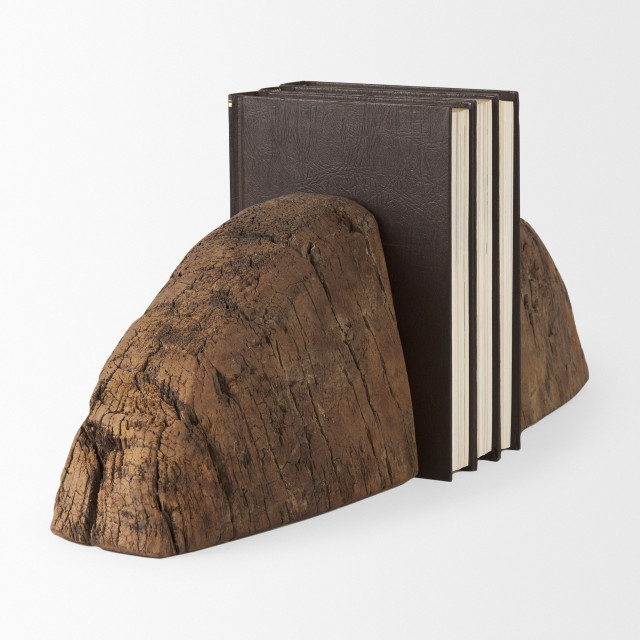 Incana Handmade Reclaimed Wooden Bookends - Rustic - Bookends - by ...