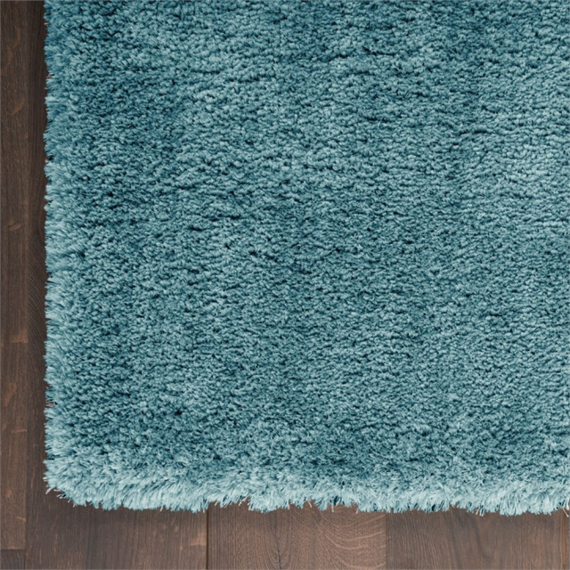Nourison Home Luxurious Shag 8' x 10' Fabric Aqua Blue Shag Indoor Rug ...