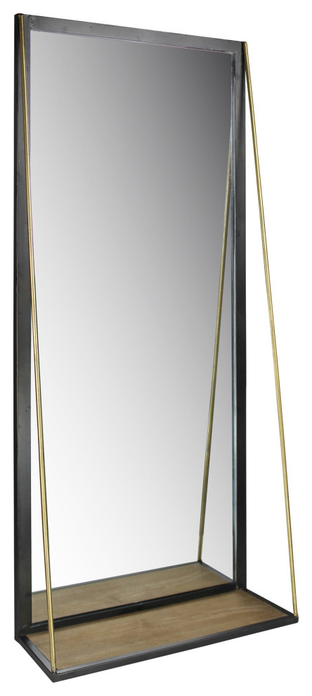 Black Metal Mirror With Shelf - Contemporary - Wall Mirrors - by ...
