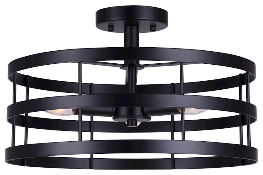 Canarm Ade 3 Light Semi Flush, Matte Black/Gold/Brushed Nickel ...