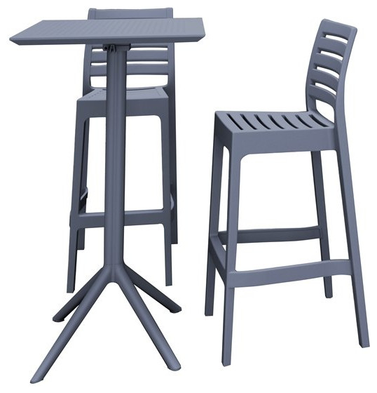 Compamia Sky Ares 24 Inch Square Bar Table Set With 2 Barstools Dark Compamia Sky Ares 24 Inch Square Bar Table Set With 2 Barstools Dark