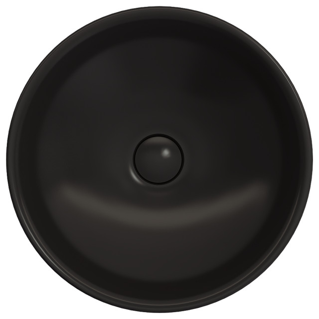 Venezia Vessel Fireclay 15.75 in. with Matching Drain Cover in Matte ...