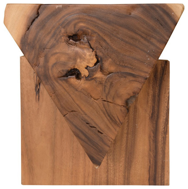 Chamcha Wood Triangle Bench - Rustic - Dining Benches - by Phillips ...