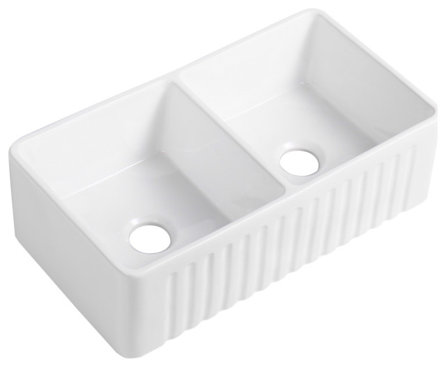 Arezo 24" Single Basin Farmhouse Apron Kitchen Sink - Contemporary ...