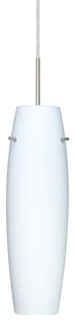 Suzi 1 Light Pendant, Satin Nickel, LED, Opal Matte Glass ...