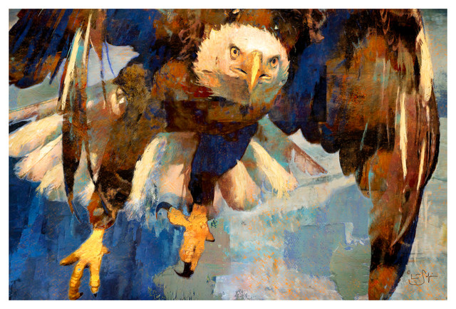 Lisa Sofia Robinson "Preying" Eagle Painting Art Print, 24"x36 ...