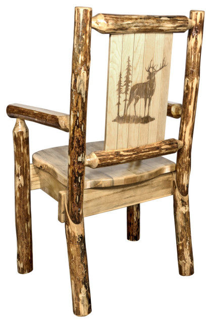 Glacier Country Collection Captain's Chair With Laser Engraved Design ...